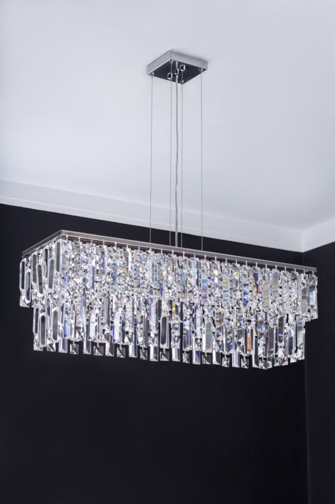 Lustre Pendente Cristal 1,60m X 20cm Retângular 598/160 – IluminaMundo