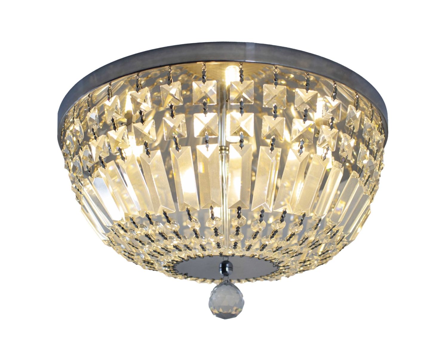 Lustre Plafon Redondo Branco Vidro 30cm 323 – IluminaMundo