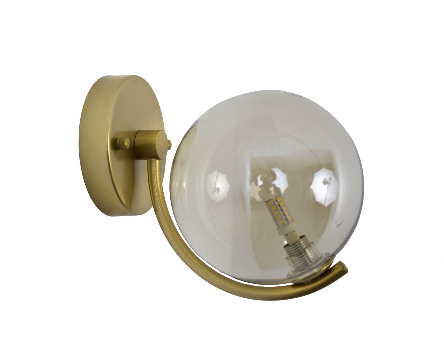 Lustre Arandela Nemo Bola Globo Dourado Vidro Âmbar – IluminaMundo