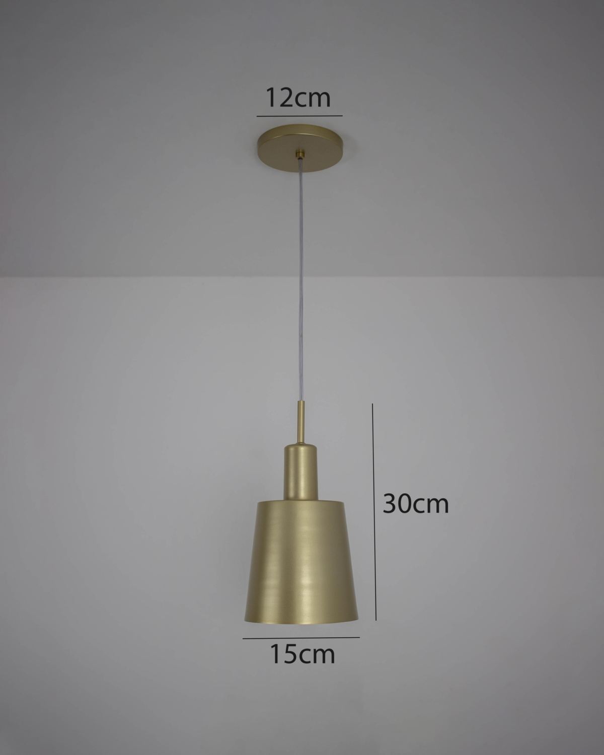 Lustre Pendente Cone Industrial Dourado 119 – IluminaMundo