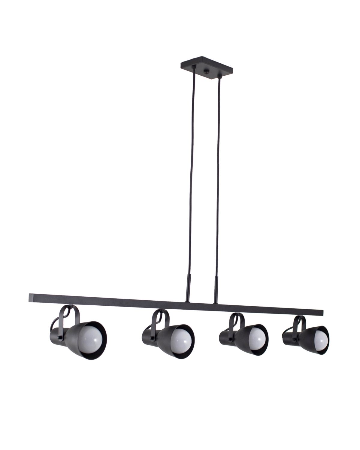 Lustre Pendente Retangular Trilho Perfil 4 Spots Articulável Preto 180 ...