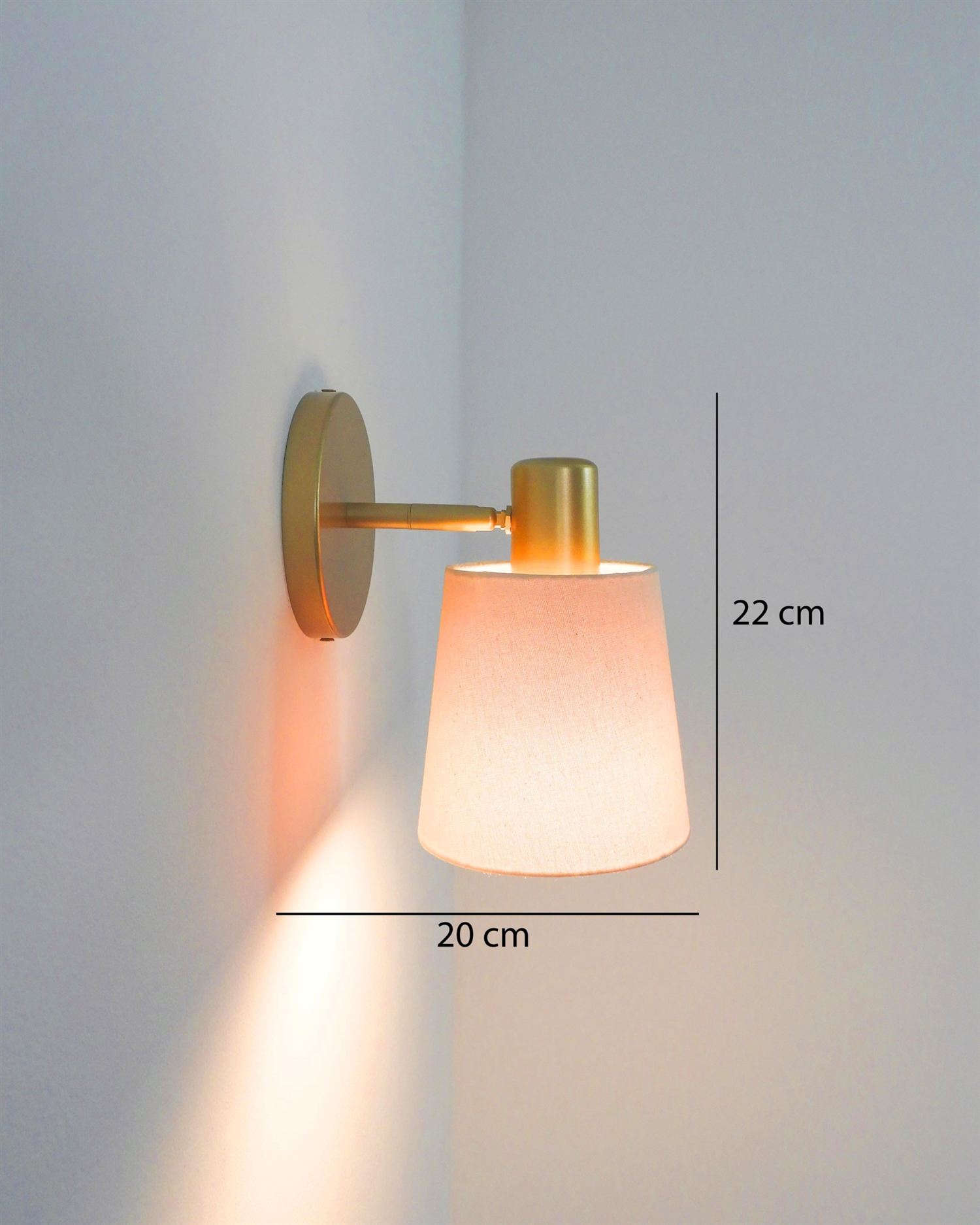 Lustre Arandela Articulável Cúpula Cone Redondo Dourado 367 – IluminaMundo