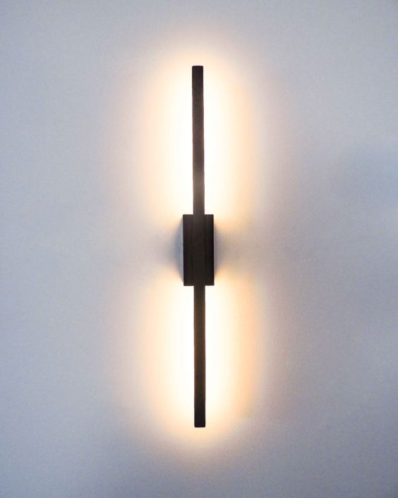 Lustre Arandela Linear Fit Slim 60cm Led 10W 3000K Preto 366 – IluminaMundo