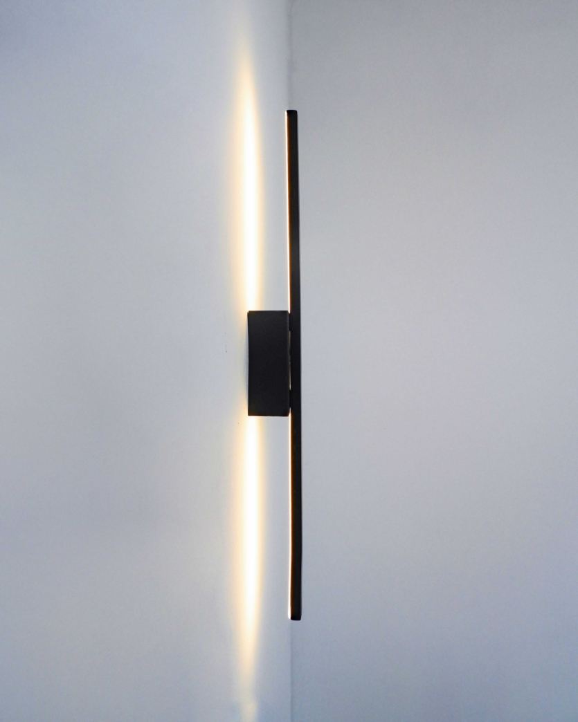 Lustre Arandela Linear Fit Slim 60cm Led 10W 3000K Preto 366 – IluminaMundo