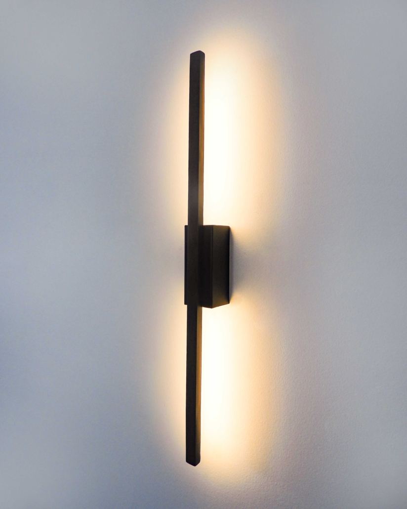 Lustre Arandela Linear Fit Slim 60cm Led 10W 3000K Preto 366 – IluminaMundo