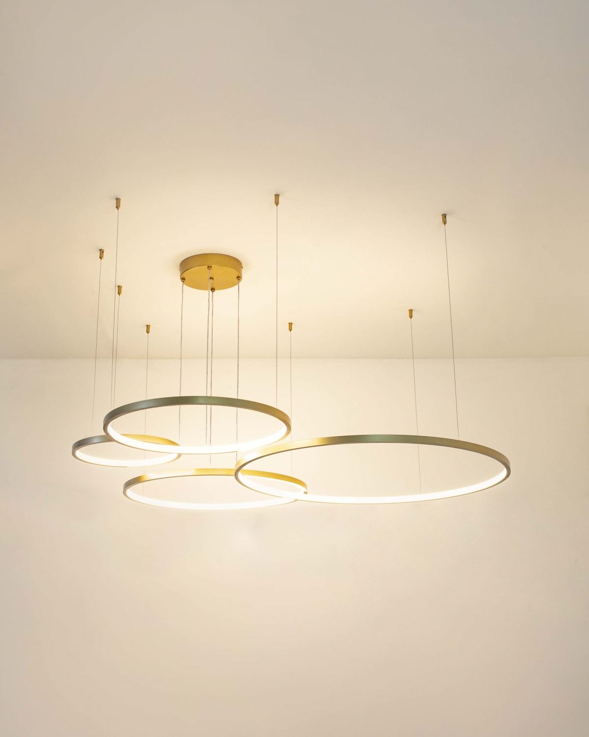 Lustre Pendente Circular Redondo Fit 4 Arcos Anel Led 100W 3000K ...