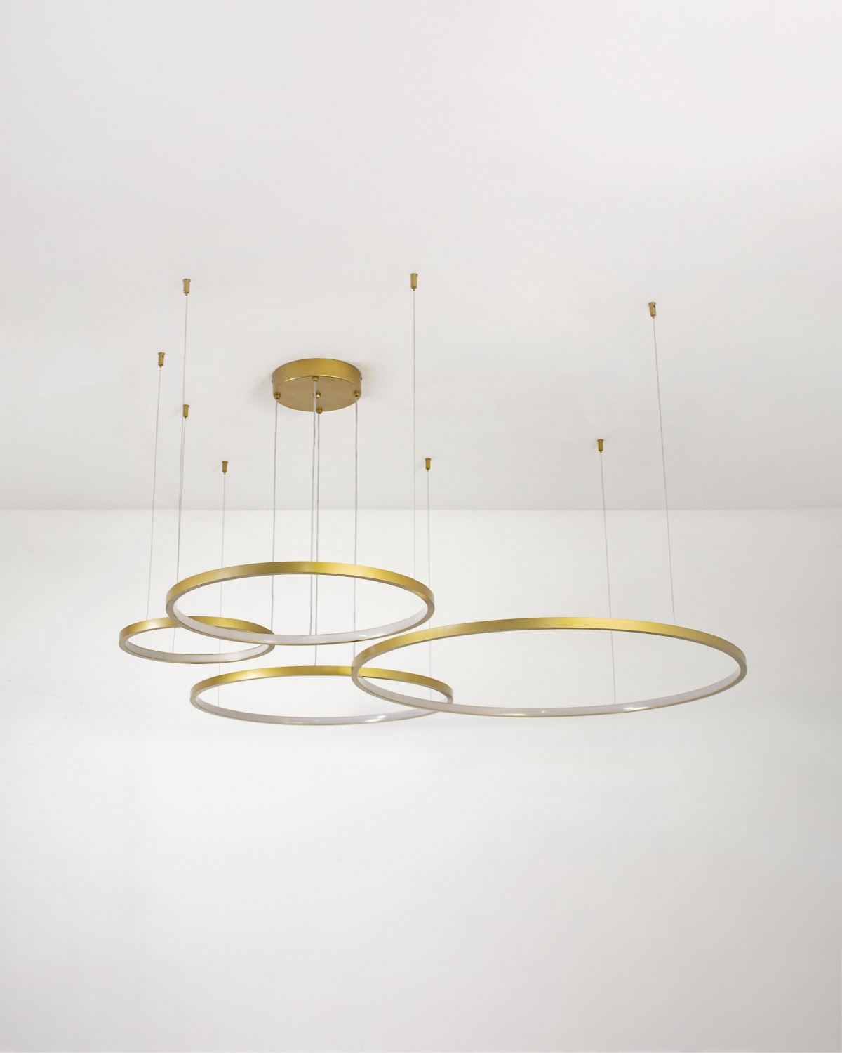 Lustre Pendente Circular Redondo Fit 4 Arcos Anel Led 100W 3000K ...